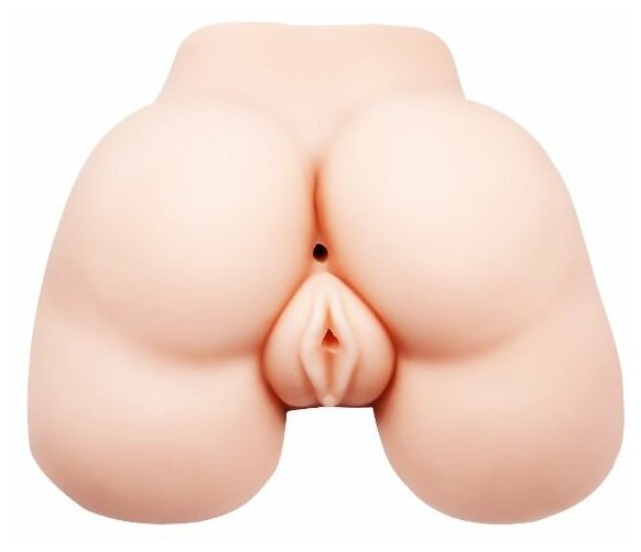 Пышная попка с двумя входами и вибрацией. Материал - термопластичная резина (TPR)