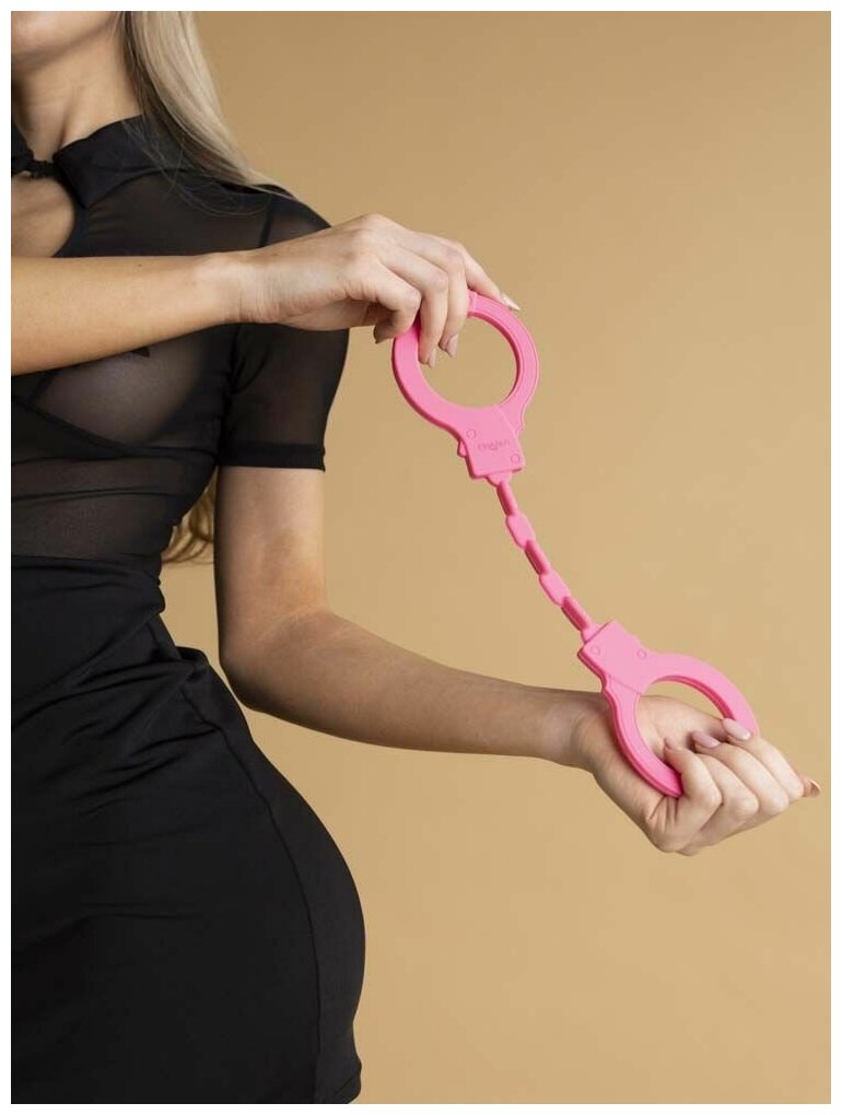 Розовые силиконовые наручники, розовый