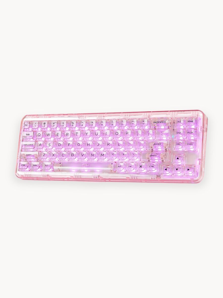 Yunzii X71 Розовая 68% Механическая геймерская клавиатура, Pink, Crystal Switch