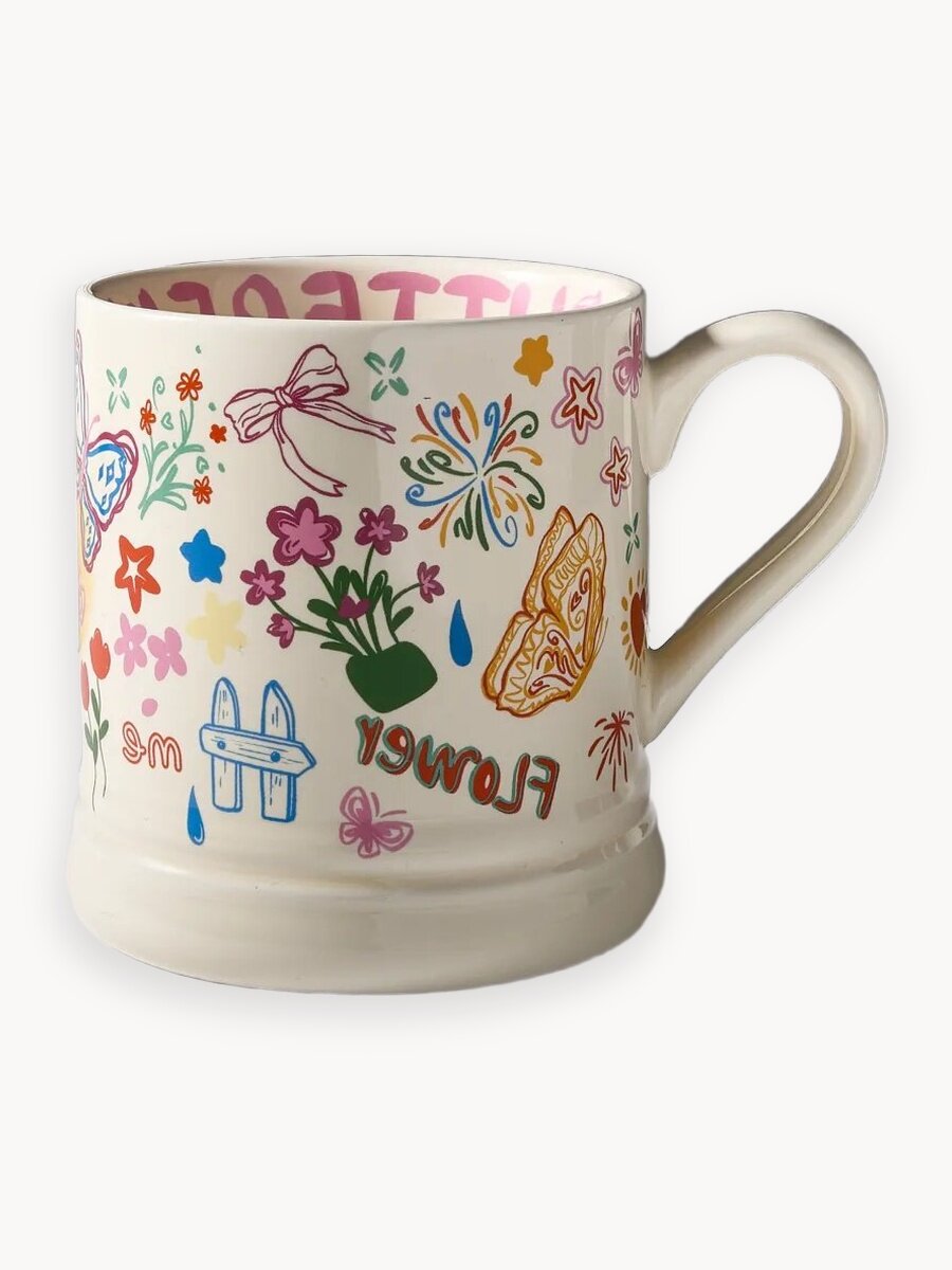 Кружка DB HOMME "Эстетическая Чашка Pinterest", Flower, керамическая, с мишками, 300мл