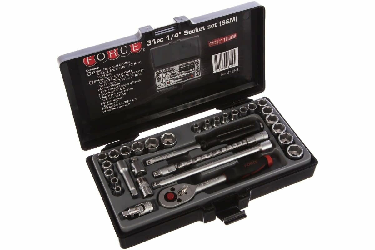 Набор инструментов с 6-ти гранными головками FORCE 2312-5