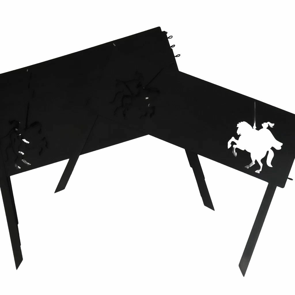 Бордюр садовый / декоративный садовый забор Рыцари 005 3 метра, 6 секций, цвет чёрный