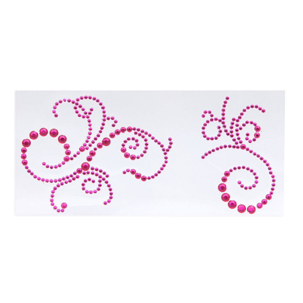 Наклейка из страз, декоративная, Растительный орнамент, цвет розовый, Айрис