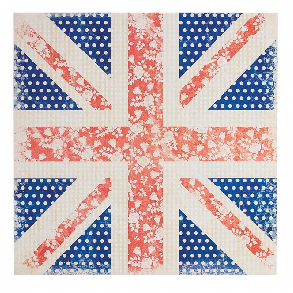#PMA163108 Бумага для скрапбукинга "Цветочный флаг" Portobello Road 30.5 х 30.5 см Docrafts 1 лист