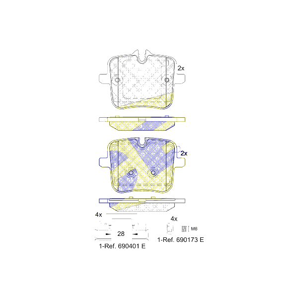 ICER 182308 182308 колодки дисковые задние\ BMW (БМВ) f10 / f11 3.5i / 5.0i / 3.5d 10