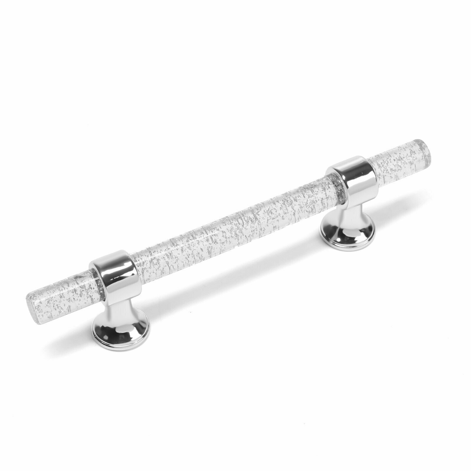 Скоба-ручка CAPPIO PK106, м/о 96 мм, d=12 мм, из пластика, цвет хром/прозрачный
