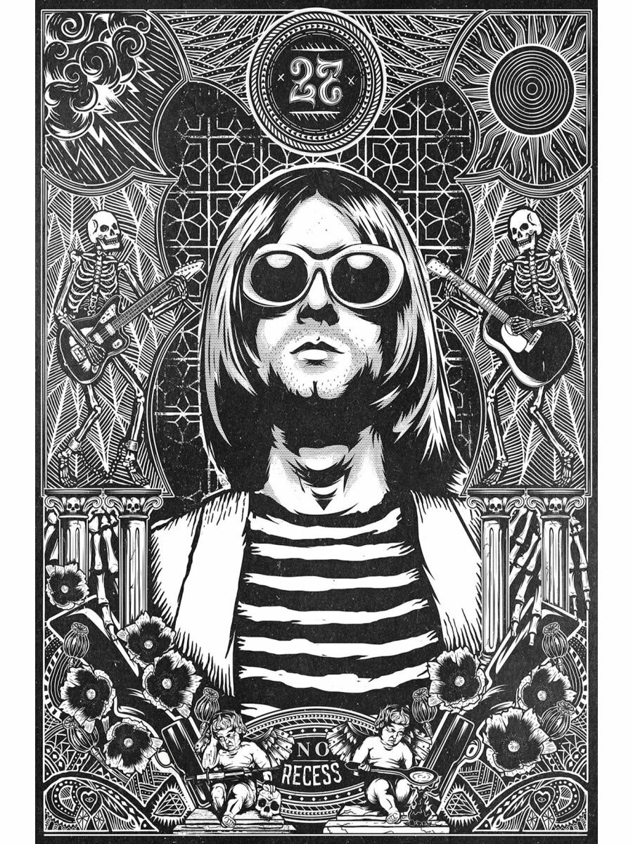 Постер "Nirvana. Черно-белый арт"
