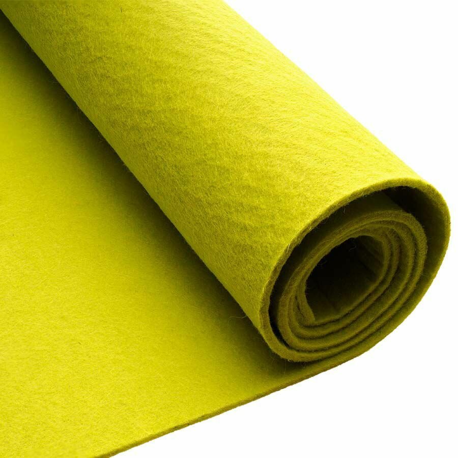 Фетр однотонный твердый 3 мм в рулоне 100 х 100 см, светло-зеленый С39, плотность 450 г/м2