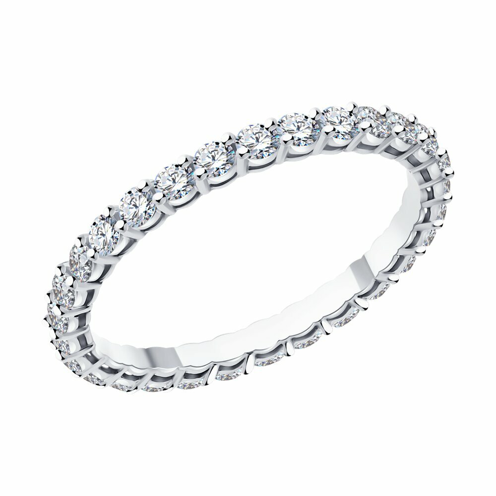 Кольцо, белое золото, 585 проба, бриллиант выращенный