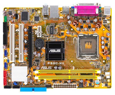Материнская плата S-775 ASUS P5GC-MX, i945G/2xDDR2/PCI-E16/PCI-E1/2xPCI/SVGA/SATA/Sb/Lan/mATX