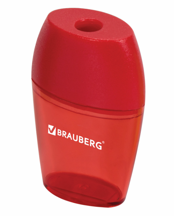 Точилка BRAUBERG "Diamond", с контейнером, овальная, в дисплее, ассорти, 222491