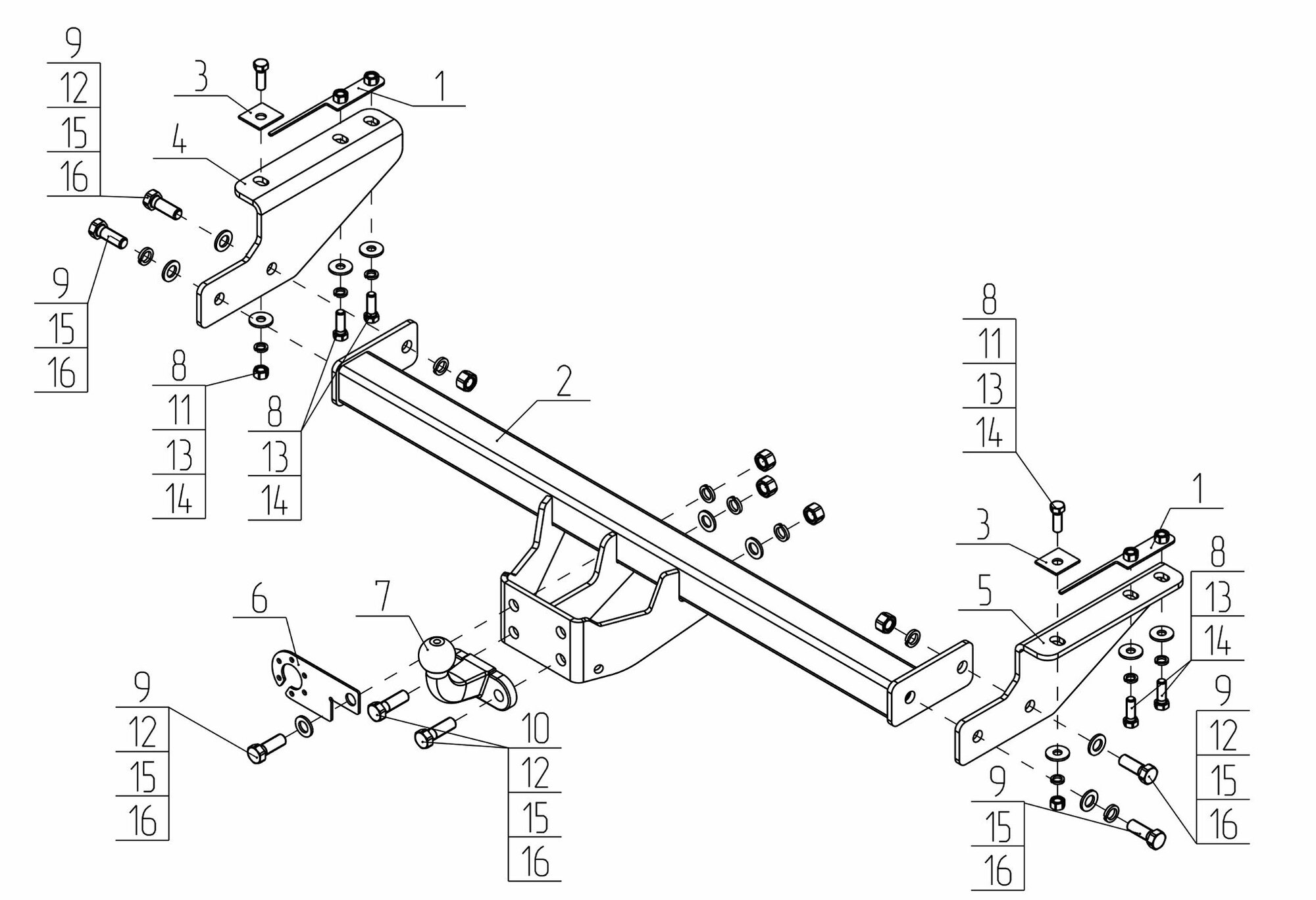 Фаркоп Avtos с универ. элект. Smart, на JAC T9 2024- (паспорт и сертификат в комплекте) JC 04