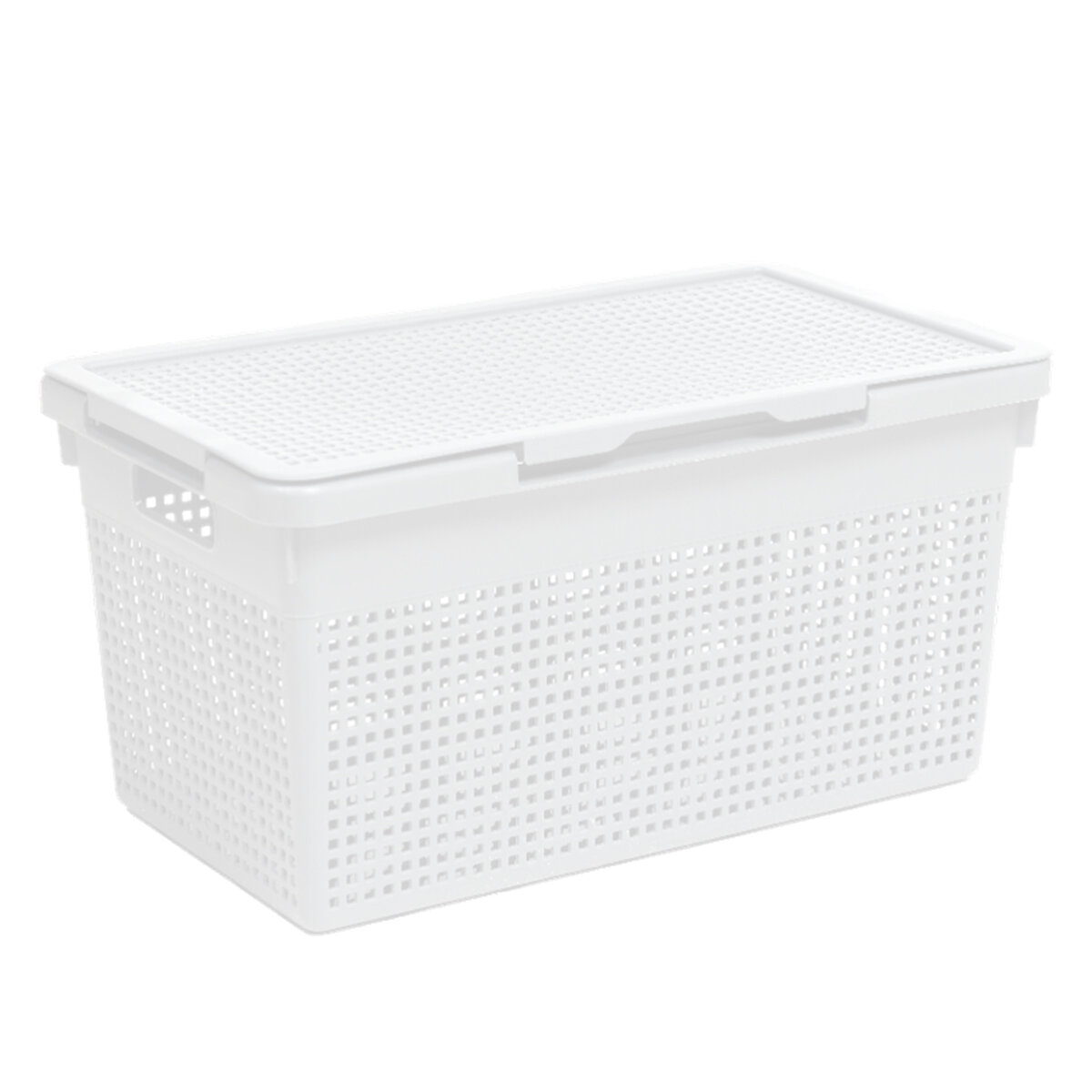 Корзина для хранения Violet Лофт, с крышкой, 45 x 26 x 24 см, белая