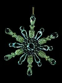 Снежинка кристалл, акрил, прозрачно-матовая с золотом, 13 см, Forest Market 161152-1