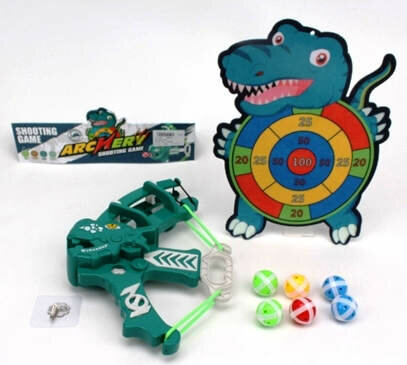 Набор "Тир" Dinosaur (фигурная мишень, мяч(6 штук), арбалет),