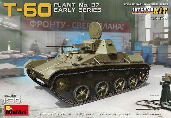 35224 MiniArt Танк Т-60 (завод № 37, с интерьером) Масштаб 1/35