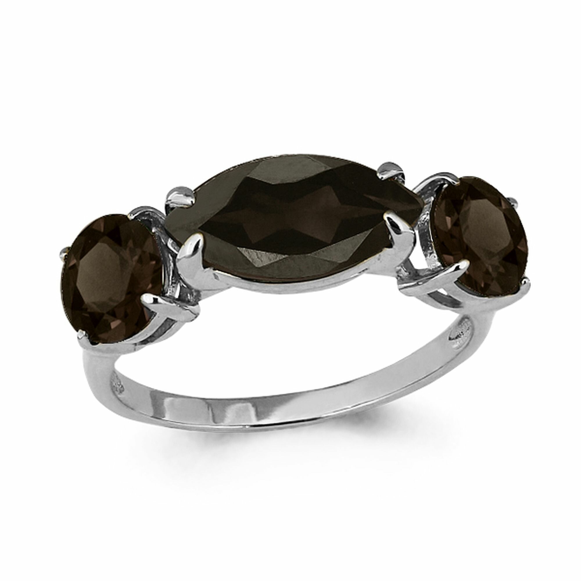 Кольцо, серебро, 925 проба, родирование, кварц