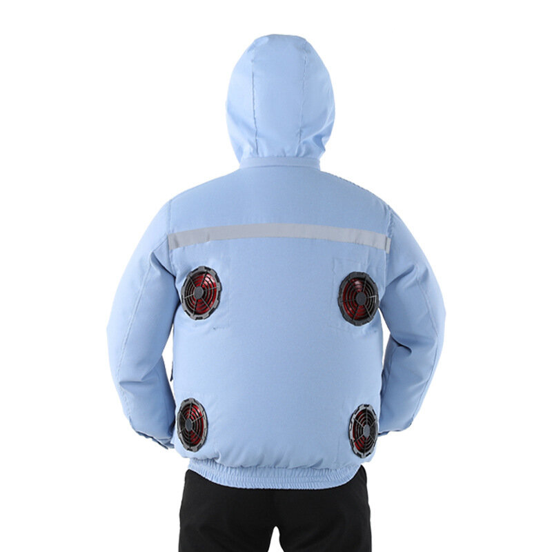 Утепленный костюм с капюшоном, для сада и стройки, 4XL, светло-голубой