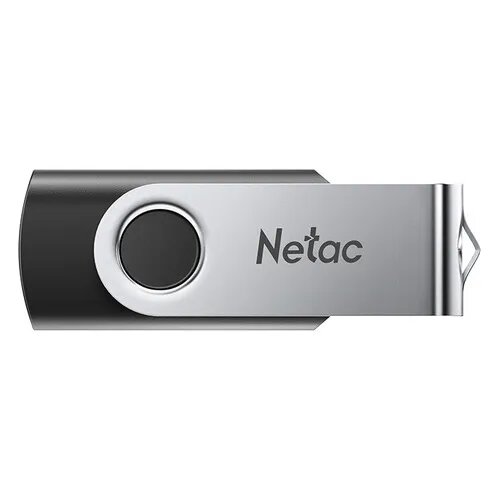 Флешка USB NETAC U505 8ГБ, USB2.0, черный и серебристый [nt03u505n-008g-20bk]