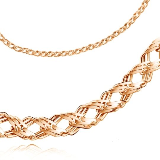 Цепь красное золото, 585 проба