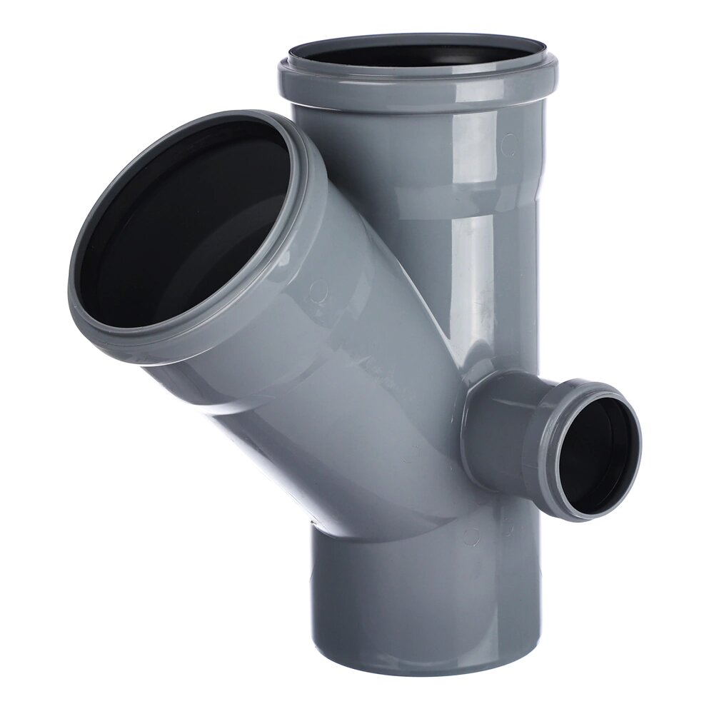 Крестовина канализационная РТП двухплоскостная d110/110 мм угол 45 гр. /d50 угол 90 гр. правая