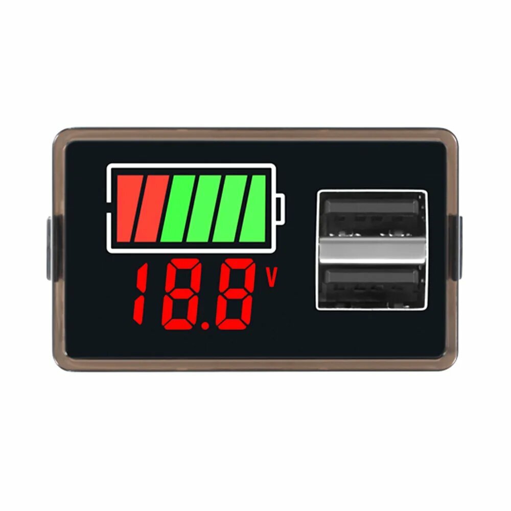 Вольтметр цифровой с USB Dual USB Red 18.8V