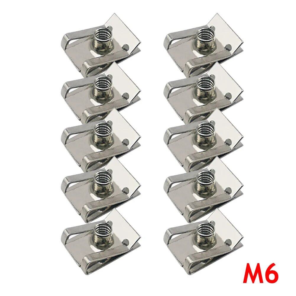 Зажимы типа U M8/M6/M5/M4 с резьбой 8 мм/5 мм/6 мм/4 мм, язычковые гайки для автомобилей, мотоциклов, скутеров, квадроциклов, мопедов, мотоциклов, аксессуары, 10 шт. M6