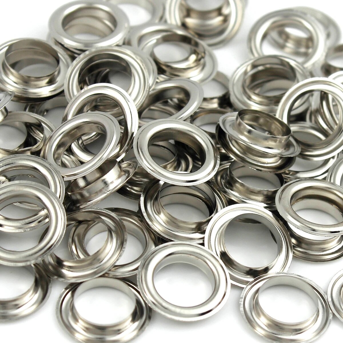 Латунные люверсы 12 мм 100 комплектов Silver
