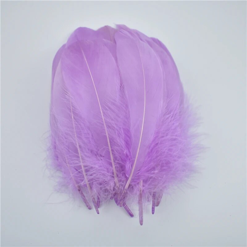 Цветные гусиные перья FlyReal 12-18 см 20 шт Сиреневый, Light purple