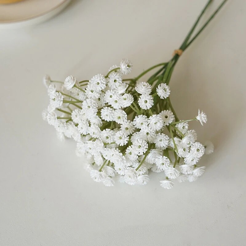Искусственные цветы гипсофила шелк Белый, white