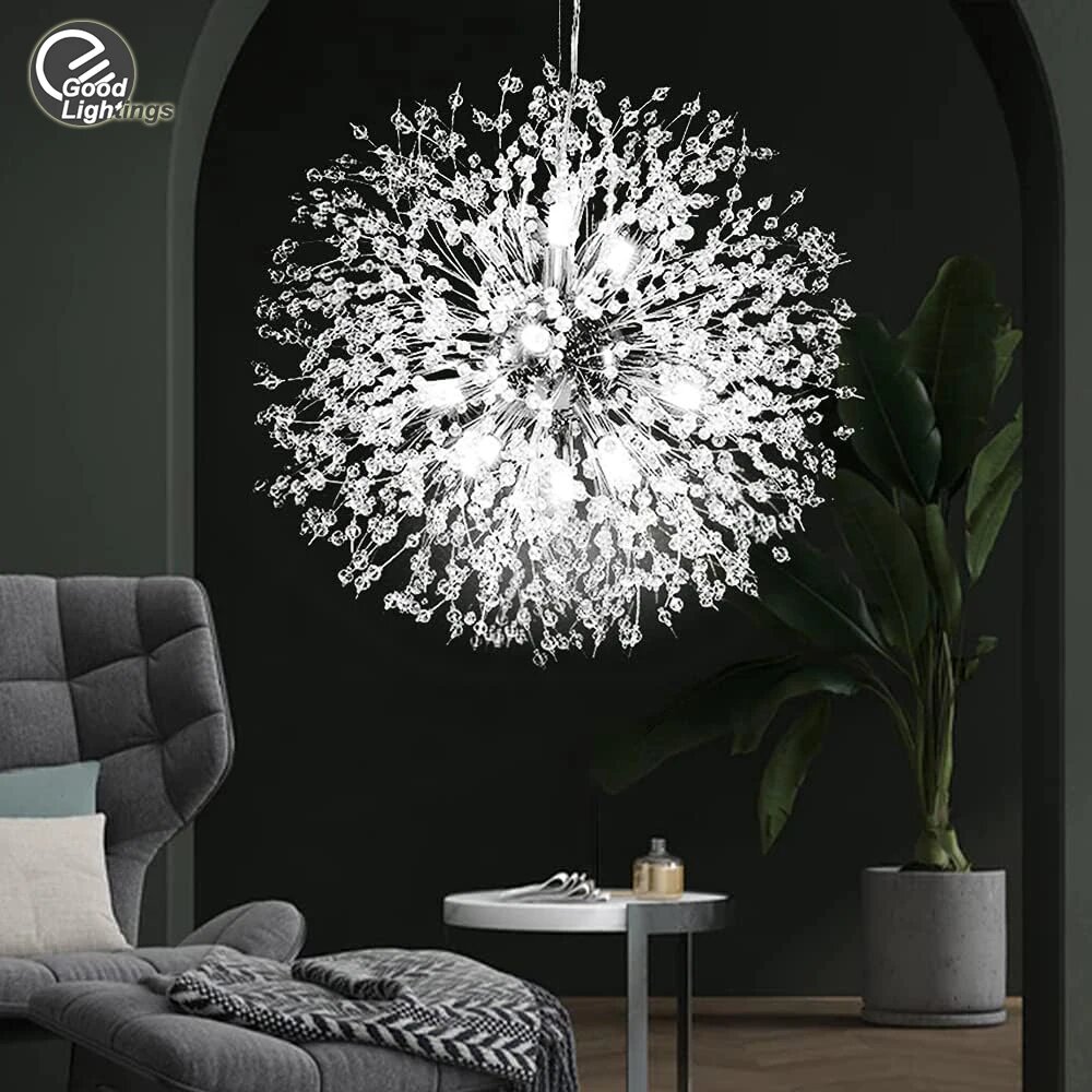 Хрустальная подвесная люстра Artpad меняющийся, 16 head 60cm, gold chandelier