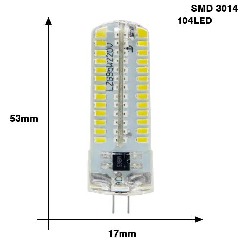 Сменная силиконовая Светодиодная лампа SMD3014 G4, 3 Вт, 5 Вт, 9 Вт, 12 Вт, 15 Вт, 21 Вт, 12 В постоянного тока/220 В переменного тока, 24/32/48/64/104 152, 10 Вт, 30 Вт галогенсветильник свет 50 Вт