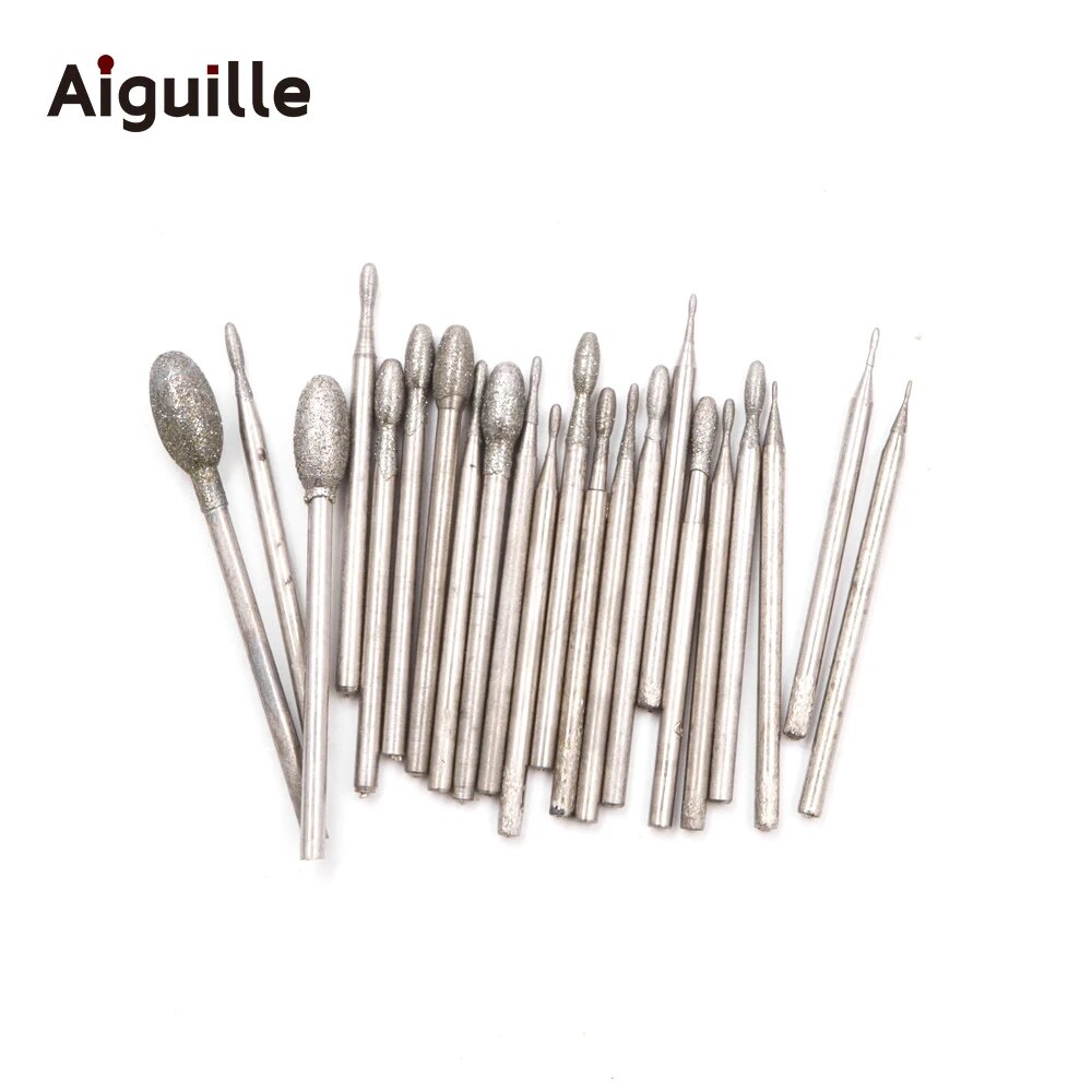 Алмазный шлифовальный бур 20 шт, хвостовик 2,35 мм, тип G 120#, 1-6 мм 1.0mm (20pcs)