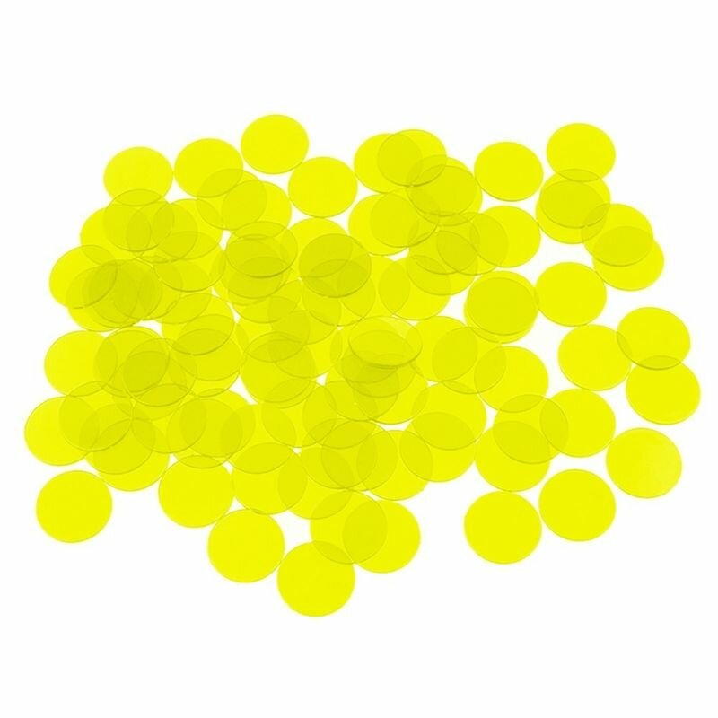 (1 уп, 100 шт.) Пластиковые фишки для игры Бинго, желтые
