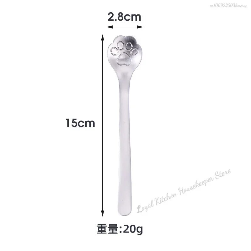 Ложка MOONBIFFY кошачья лапка из нержавеющей стали silver