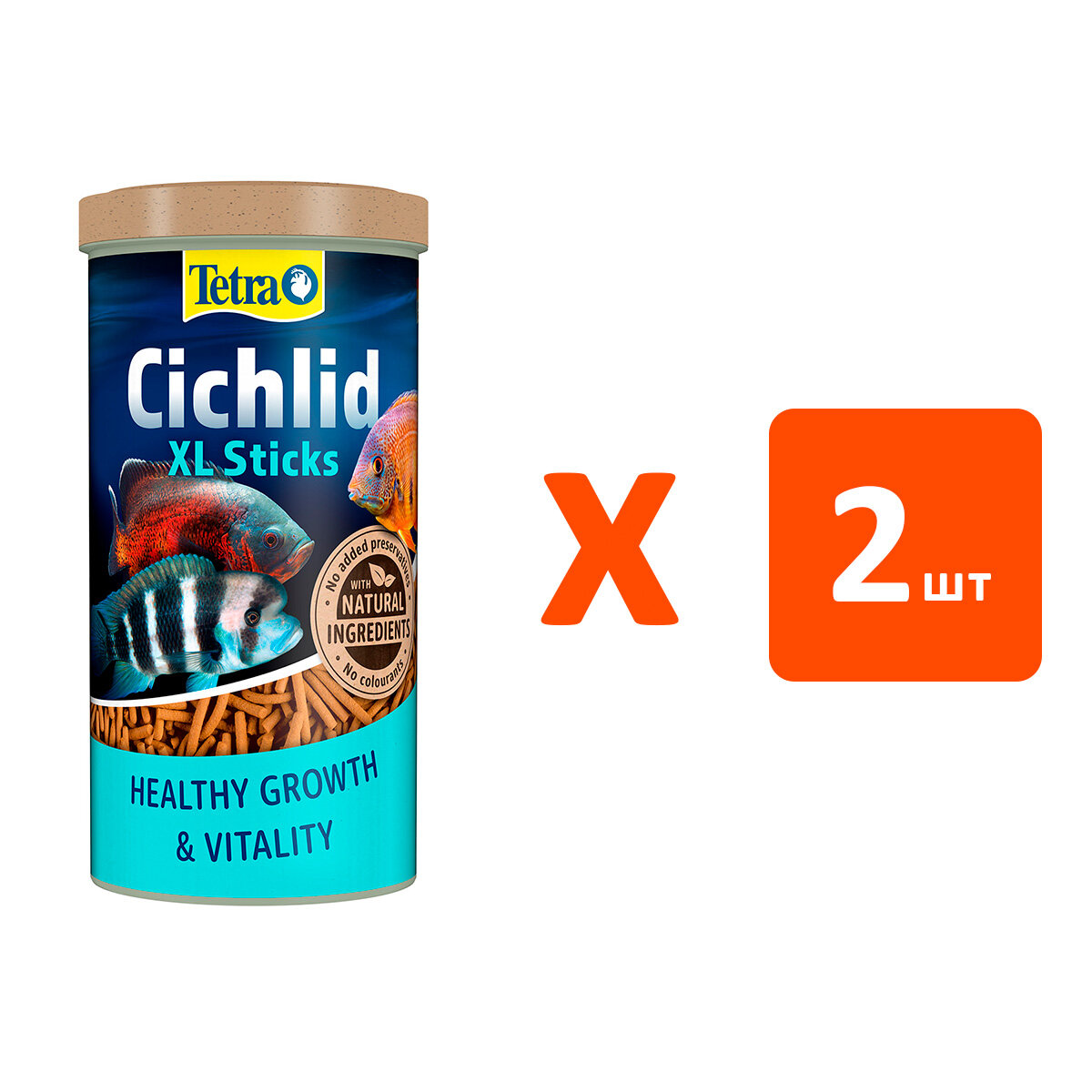 TETRA CICHLID XL STICKS корм палочки для крупных цихлид (1 л х 2 шт)