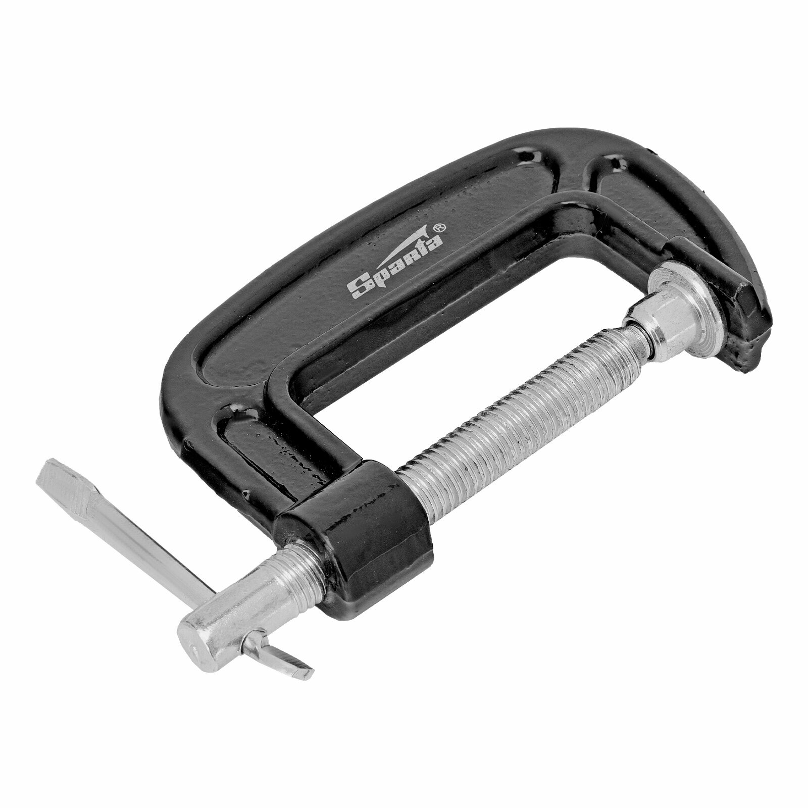 Струбцина G-образная Sparta, 50 мм ширина зажима, чугунная рама и винтовой зажим, 206505