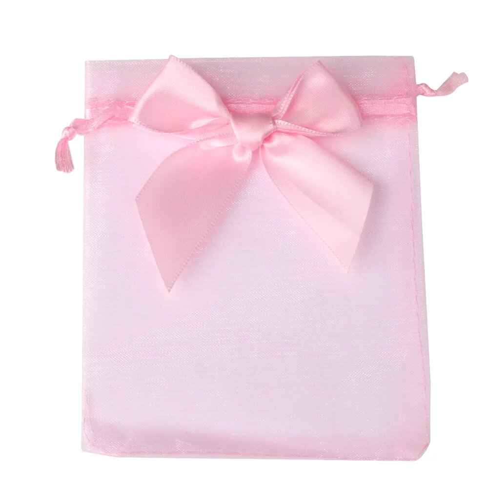 Розовые подарочные мешочки из органзы 10x15 см, 2 pink