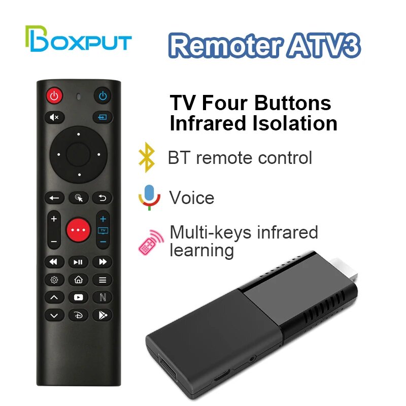 BOXPUT TV Stick Remote ATV3 Lite Bluetooth Голосовой пульт Remoter ATV3-1