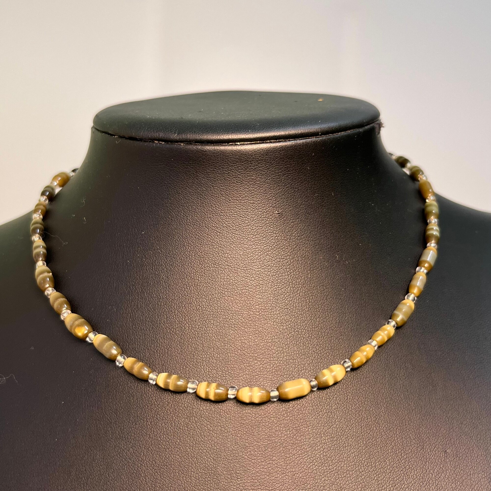 Советские винтажные бусы чокер, кошачий глаз имитация, сделано в СССР