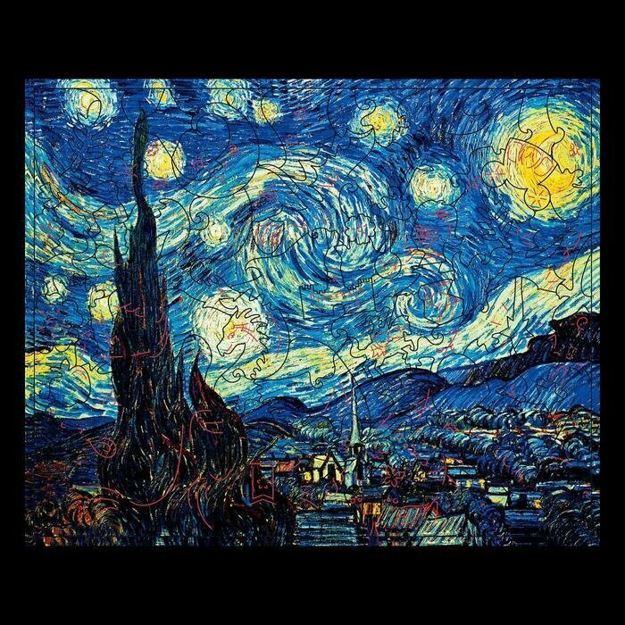 Пазл фигурный Puzzle Винсет ван Гог, "Звездная ночь"