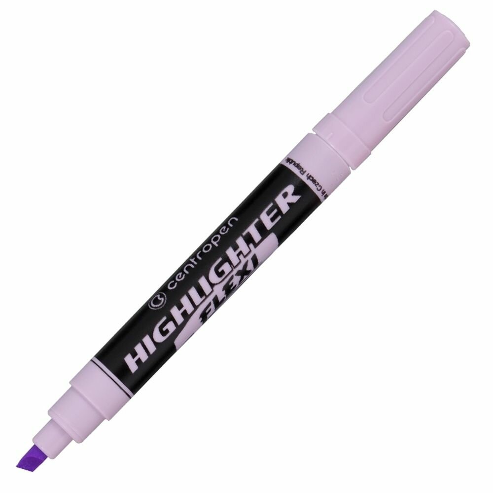 Текстовыделители Centropen "Highlighter Flexi", Super-flexible tip, 1-5 мм, пастельные фиолетовые, 10 шт (8542/1)
