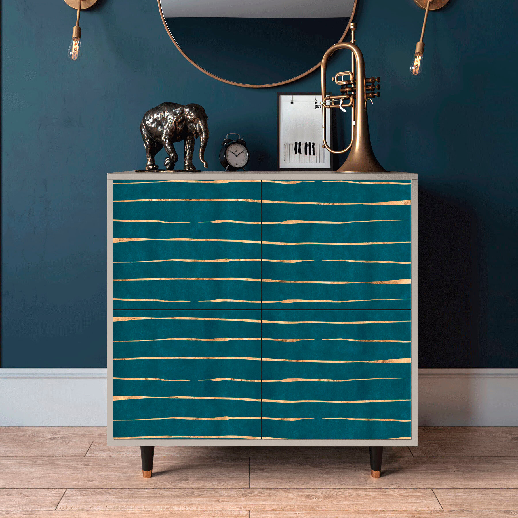 Комод - STORYZ - BS3 Ocean Drive, Размер - 94 x 96 x 48 см, Цвет корпуса - Сатин