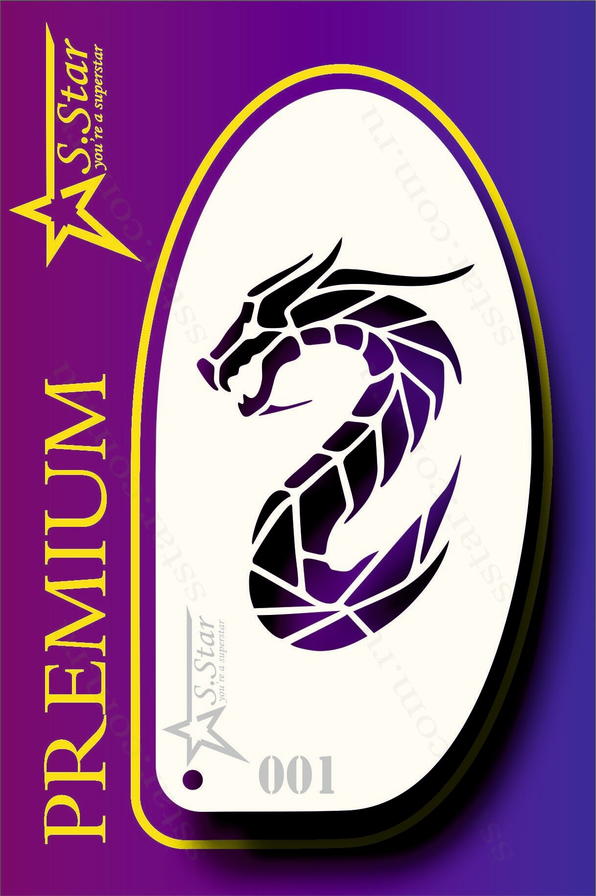 Трафарет для аквагрима постоянного пользования дракон