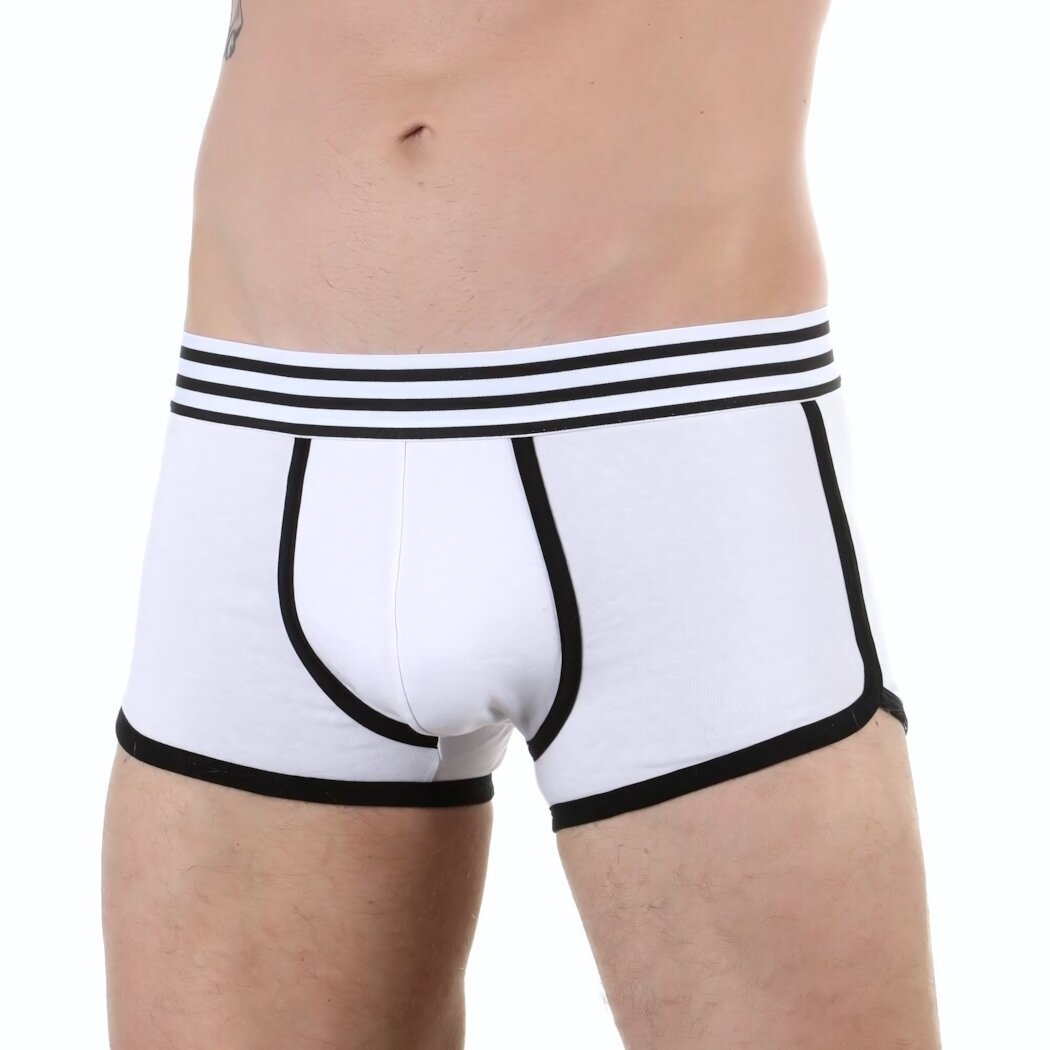 Мужские трусы-боксеры L, белые, с резинкой в полоску, комфортные