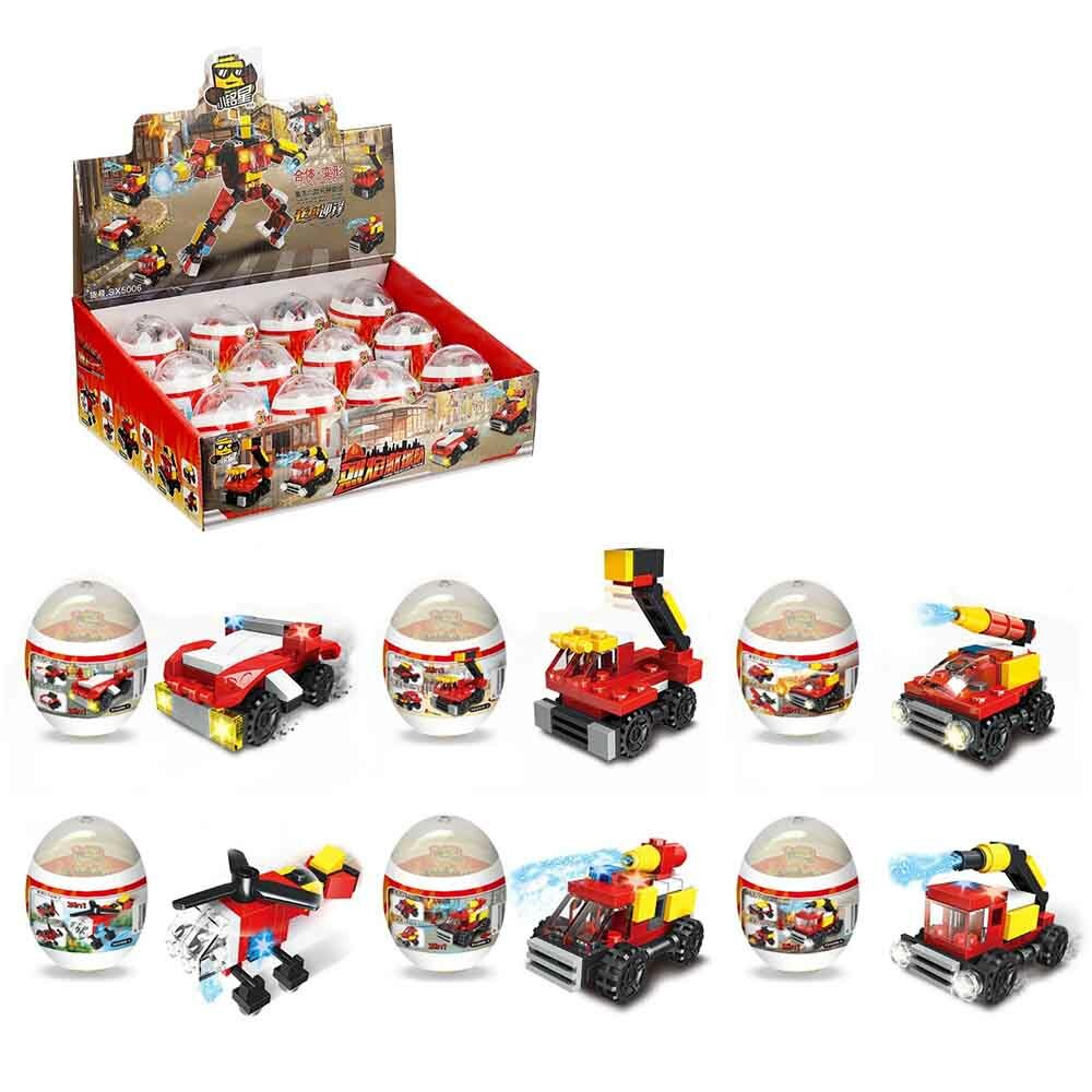 Конструктор в яйце Пожарный робот 6 видов микс 4537516
