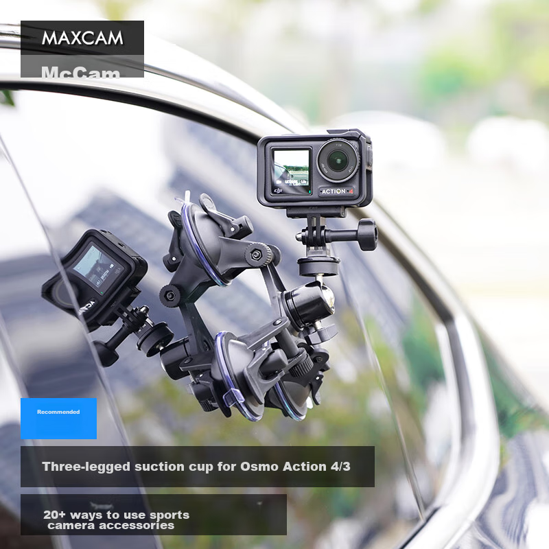 MAXCAM/Maisikamu, Suitable for DJI Osmo Action 5/4/3 Pro Action Camera, Car Tripod Suction Cup, Glass Fixing, Car Mount Accessory