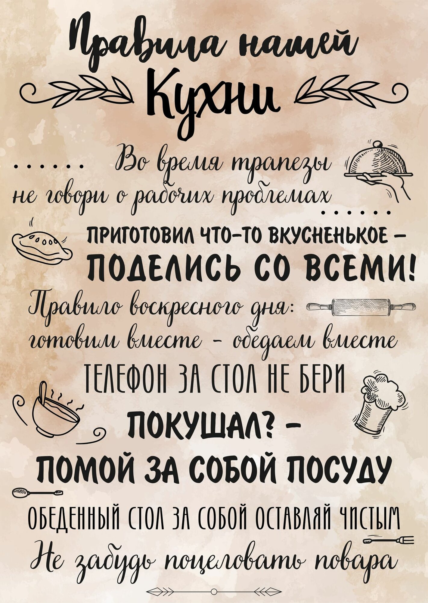 Постер Правила Кухни