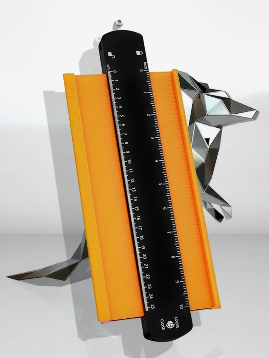 Копировальный шаблон контурная линейка металлический фиксатор 250мм* 73мм