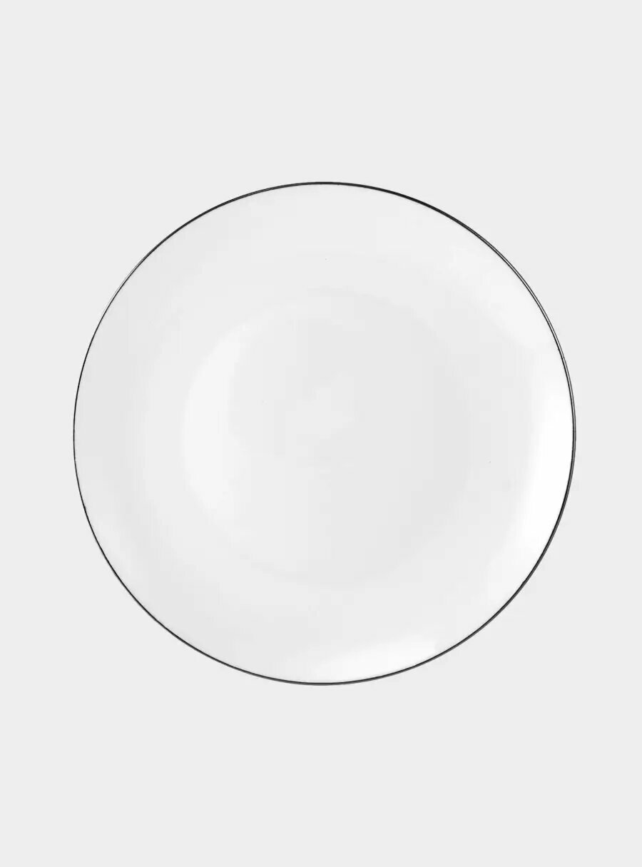 Тарелка десертная, 19 см, фарфор P, белая, с серебристым кантом, White Platinum